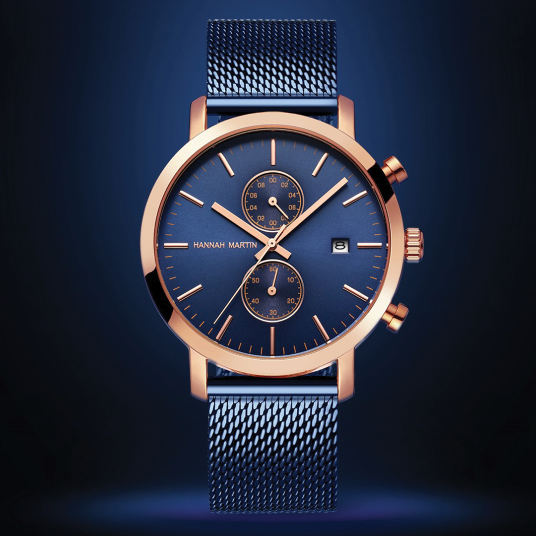 Reloj Hannah Martin HM-1092 Azul Negro Acero - Envíos a Colombia ...